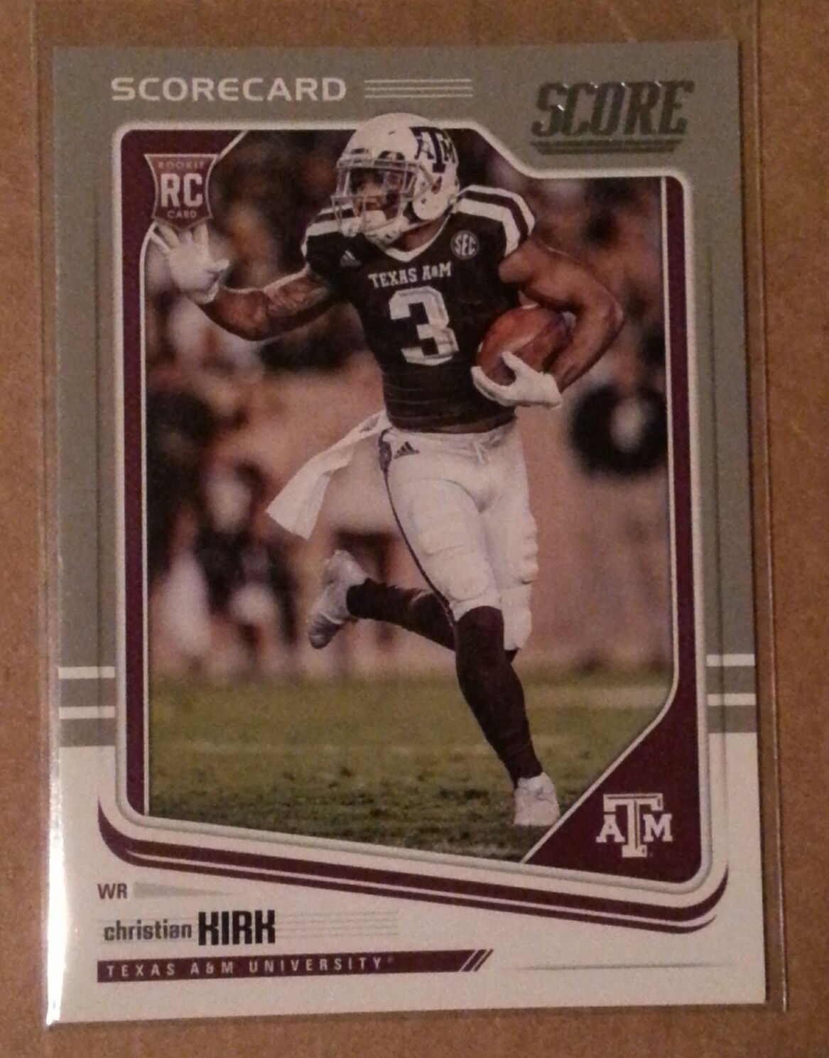 2018 Score football Draft Scorecard parallel card #381 Christian Kirk ...