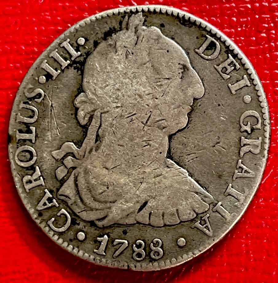 1788-Mo FM Spain Mexico 8 Real Silver World Coin. King Carlos III. ENN ...
