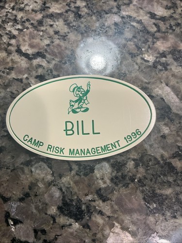Walt Disney World Camp Risk Management 1996 Bill Name Tag | eBay