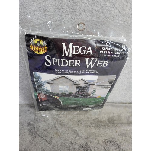 Spirit Halloween Mega Spider Web 23.33 ft x 18.67 ft Outdoor Decoration ...