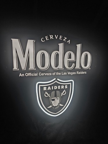 Modelo Cerveza Las Vegas Raiders 24x24 rare LED Neon Sign nfl beer bar ...