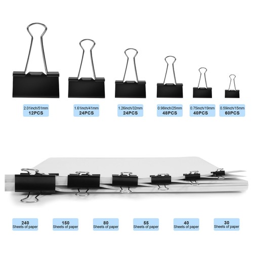 Binder Clips Assorted Sizes Including Extra Large Medium Small Mini and ...