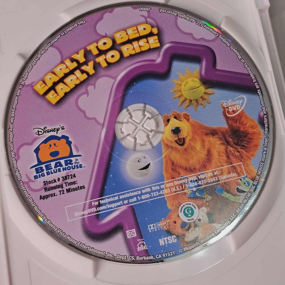 Bear in the Big Blue House Early to Bed Early to Rise DVD Disney Jim ...