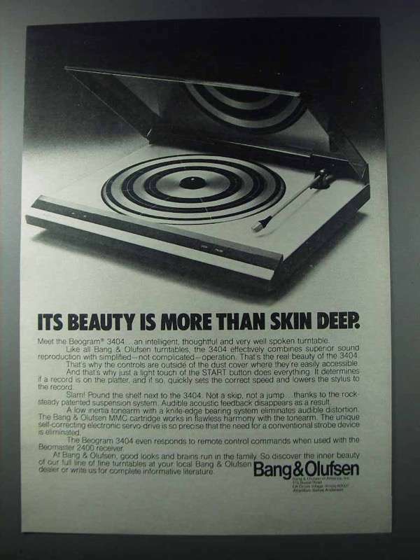 1981 Bang & Olufsen Beogram 3404 Turntable Ad - Beauty | eBay