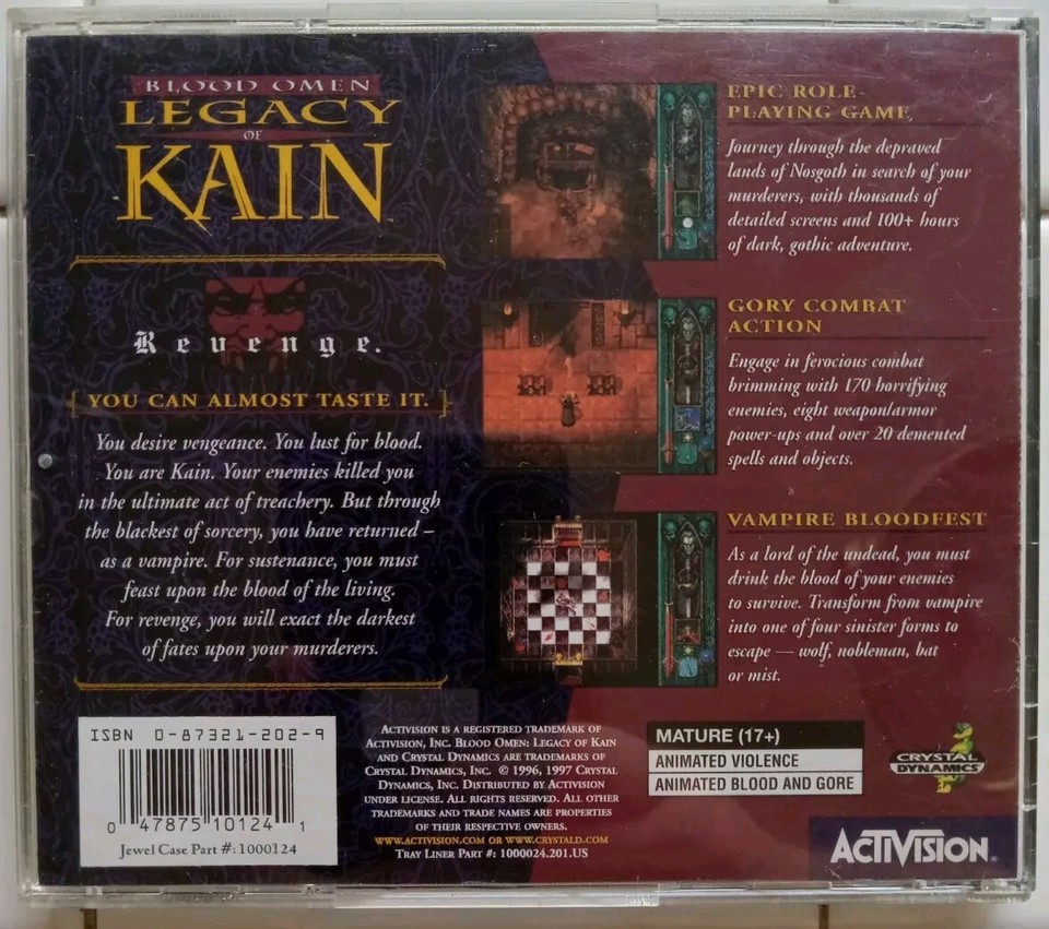 Blood Omen 2 (PC, 2002, 2 Disc Game, Windows XP) The Legacy of Kain ...
