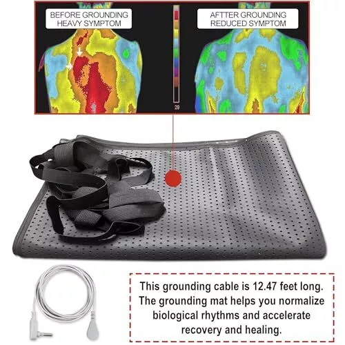 Therapy EMF Grounding Mats Conductive Carbon Leatherette Pad for Better ...