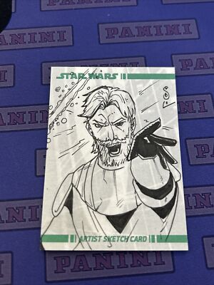 2008 Topps Star Wars Clone Wars Sketch Card 1/1 Jason Sobol Obi Wan ...