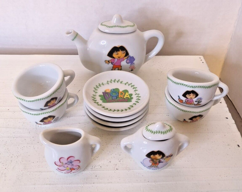 Dora The Explorer Ceramic Children Mini Tea Set 2006 13 Piece Set ...