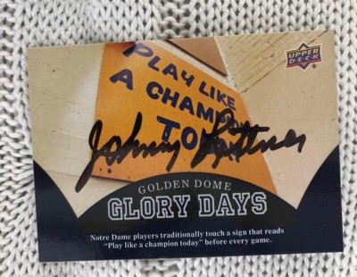 Johnny Lattner Signed Trading Card Autographed Notre Dame Irish Legend ...