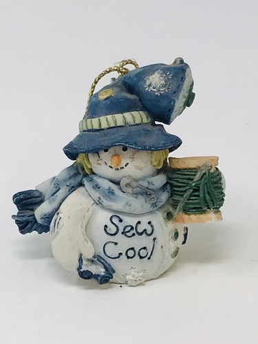 ENESCO ORNAMENT SEW COOL SNOWMAN CUTE AS A BUTTON FIGURINE VINTAGE | eBay