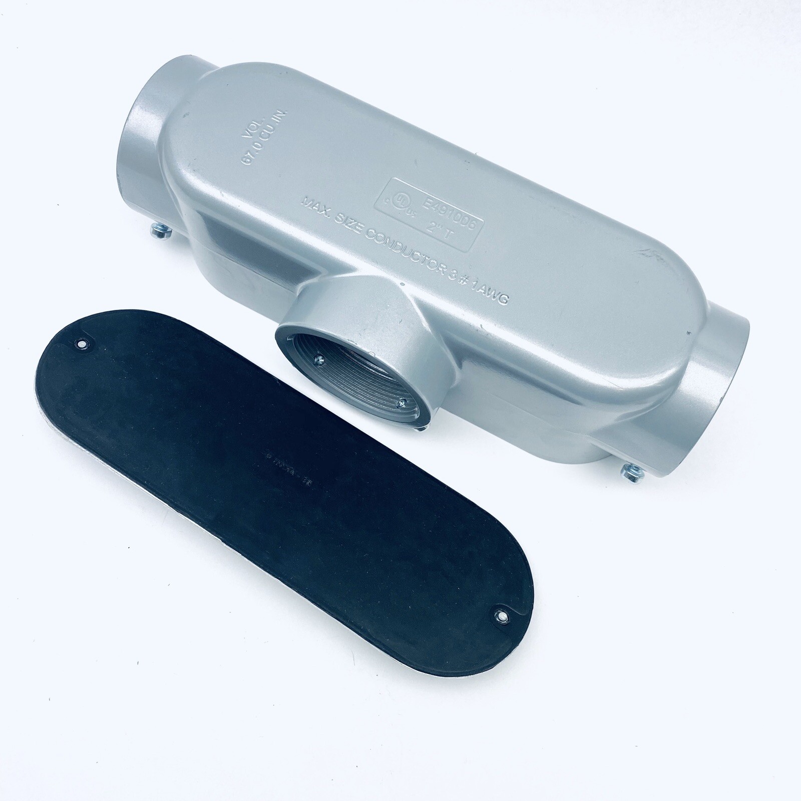 UL E491006 ALUMINUM RIGID THREADED CONDUIT BUDY 3 WAY OUTLET 2" WITH ...