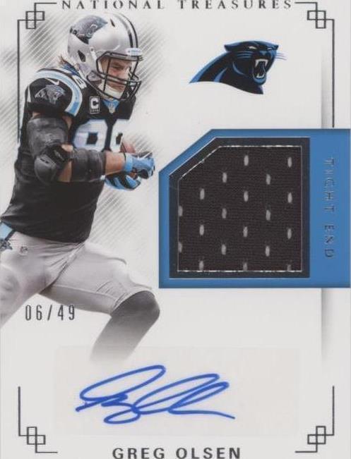 2017 Panini National Treasures - Material Signatures Greg Olsen #MS-GOL ...