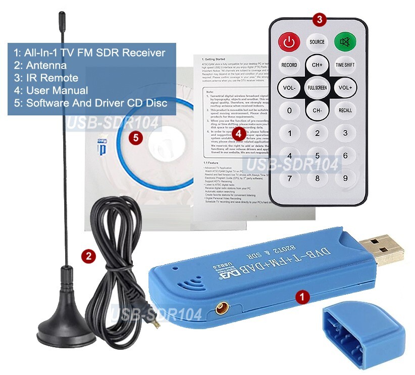Premium USB DVB-T TV FM DAB Radio Tuner Stick SDR Receiver For Windows ...