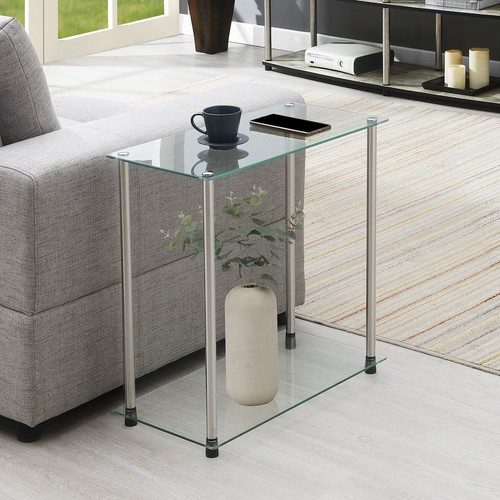 Designs2Go Classic Glass 2 Tier Chairside End Table | eBay