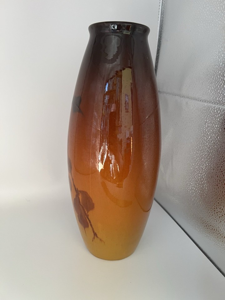 Weller Louwelsa Floral Tall 12" Vase Fall Colors Floral Decor Sm Rim ...