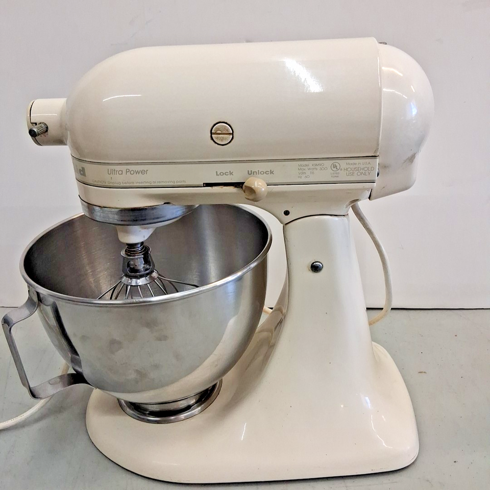 KitchenAid KSM90 Cream 300 Watts Corded Ultra Power Countertop Stand ...