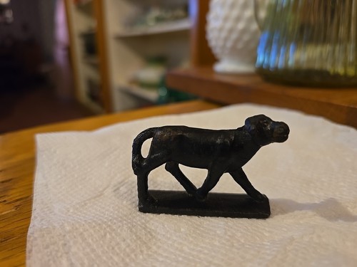 Vtg Cast Iron Calf Cow Small Toy Train Garden | eBay
