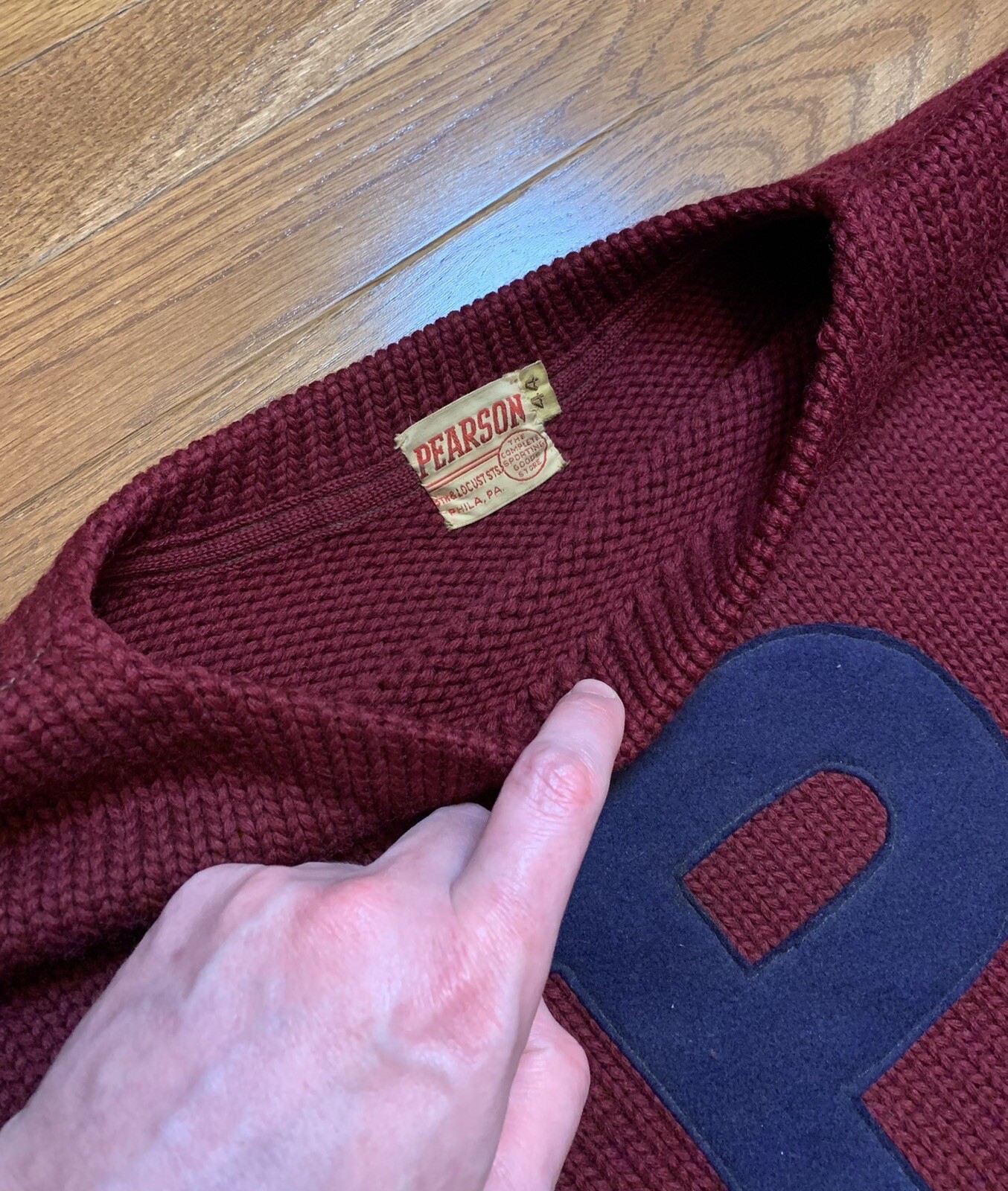 Vintage 1940’s Pearson Knit UPenn Varsity Sweater Uni… - Gem