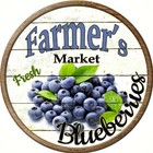 Farmers Market Fresh Blueberries 12" Round Metal Sign Rustic Retro ...