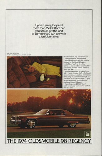 Oldsmobile - 1974 - Ninety-Eight Regency - Vintage Magazine Automobile ...