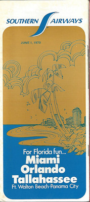 Southern Airways system timetable 6/1/70 [6031] Buy 4+ save 25% | eBay