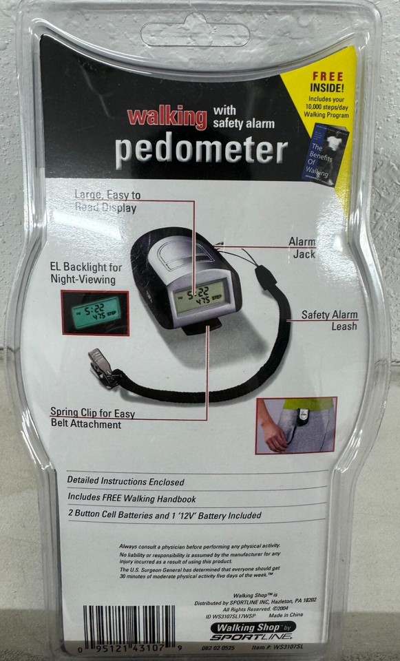 Walking Shop by SPORTLINE Talking Calorie Counter & Pedometer w Walking ...