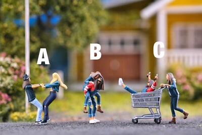 Miniature Figure Bestie Girl Scale H0 1/87 or Scale 1/64 Hotwheels | eBay