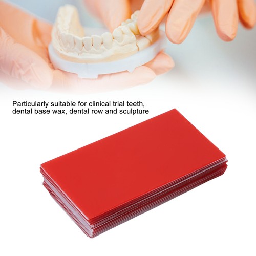 18Pcs 1.3mm Dental Base Plate Wax Sheet Red Utility Molding Casting Wax ...