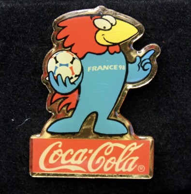 Coca Cola FIFA World Cup France 1998 Mascot Footix Posing with Ball Pin ...