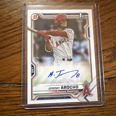 2021 Bowman Prospect Jeremy Arocho 1st Bowman Auto #PAPR-JA Los Angeles ...
