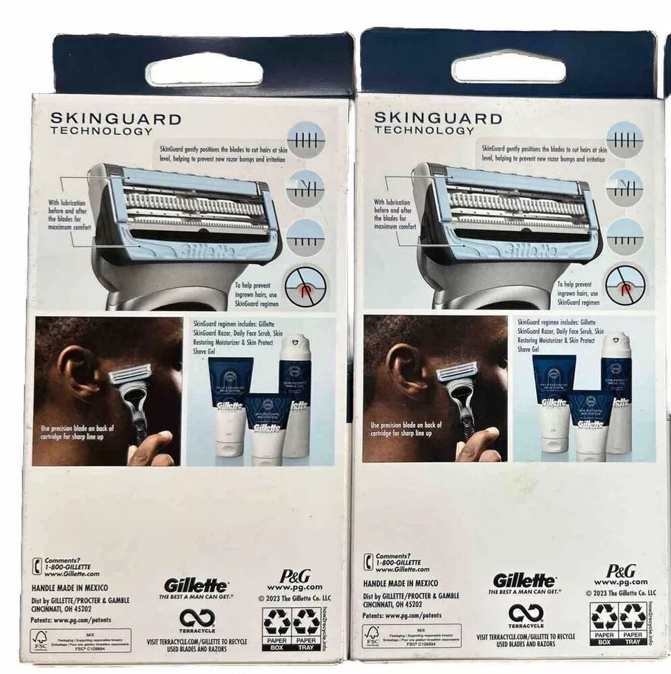 2 Boxes Gillette SkinGuard Razor Shaver Sensitive Skin 1 Razor/ 2 ...