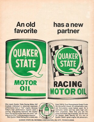 1967 Quaker State Racing Motor Oil - An Old Favorite Has a New Partner ...