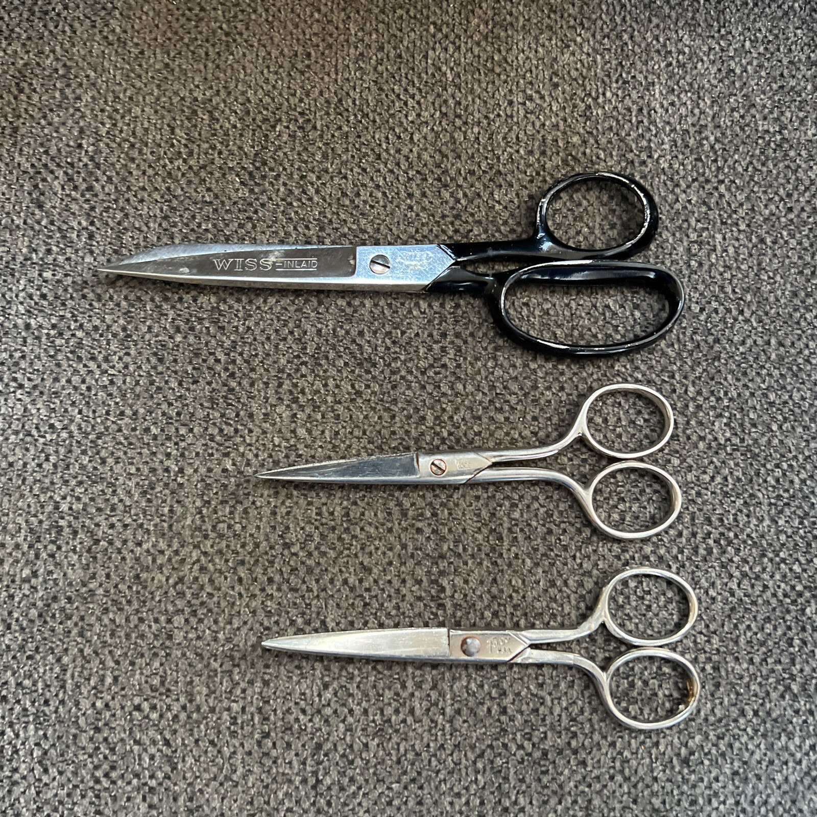 3 Vintage Wiss Inlaid Scissors Steel #37, Wiss 765 & Farr | eBay