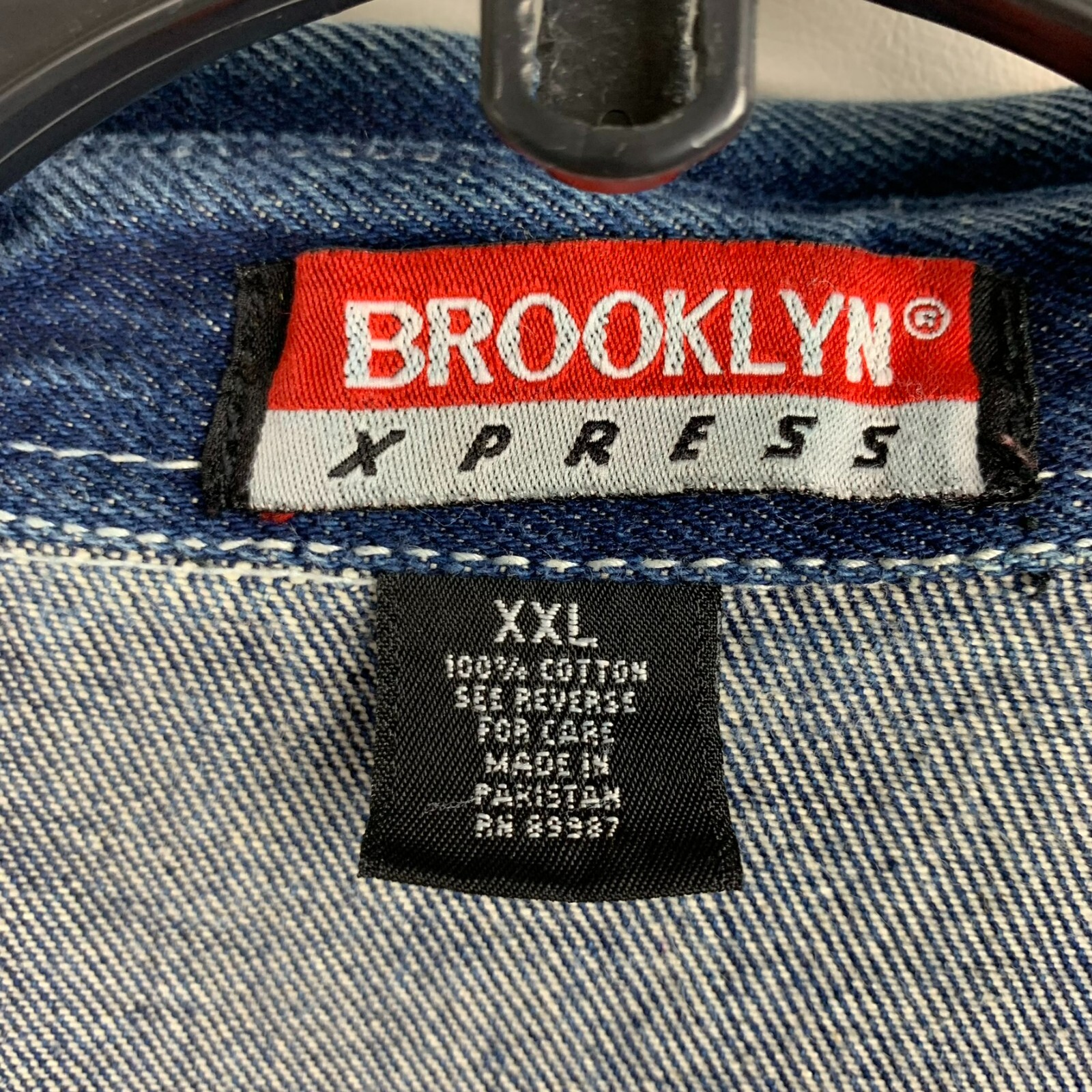 Brooklyn Express Jacket Blue Denim Med Wash Logo Coll… - Gem