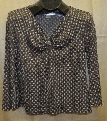 AK Anne Klein stretch top sz S black and red design | eBay