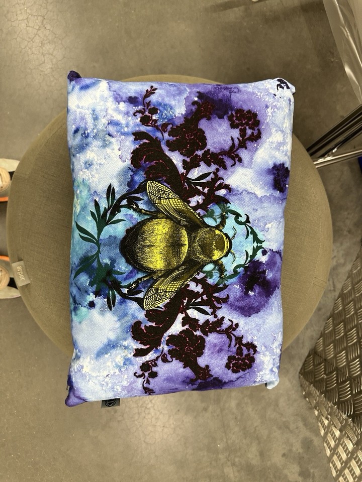 Timorous Beasties Blue Blotch Bee Linen Cushion 40 X 30cm | eBay UK