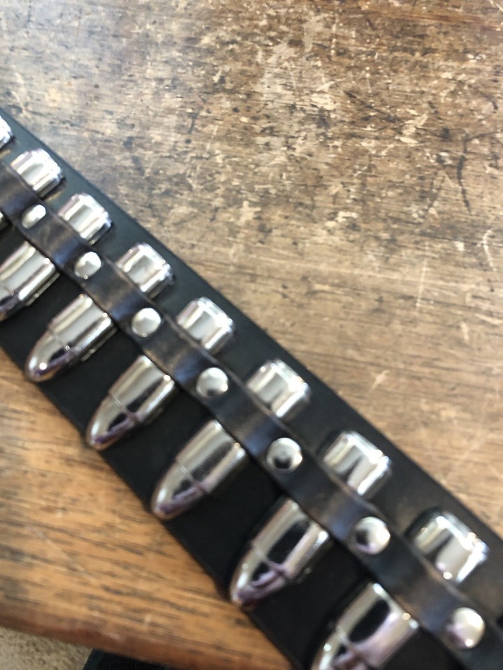 Vintage Y2K buckle belt HARLEY DAVIDSON black leather 30 bullets 44 Mag ...