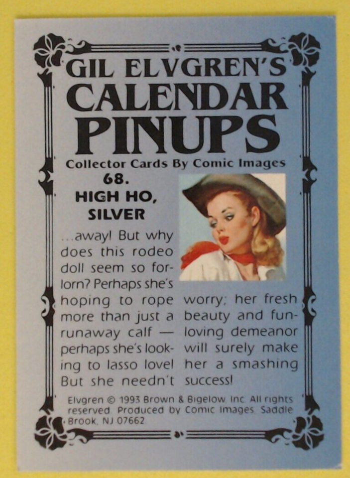 Gil Elvgren's Calendar Pinups 1993 - #68 High Ho, Silver | eBay