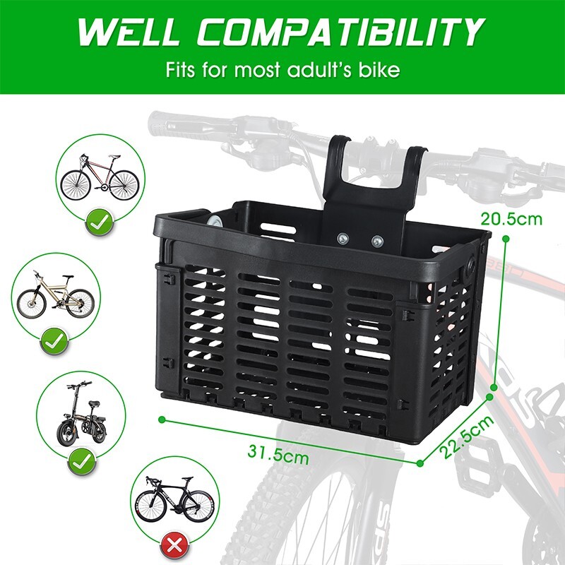 Foldable Bike Front Rear Basket Bicycle Handlebar Rack Pack Carrier ...