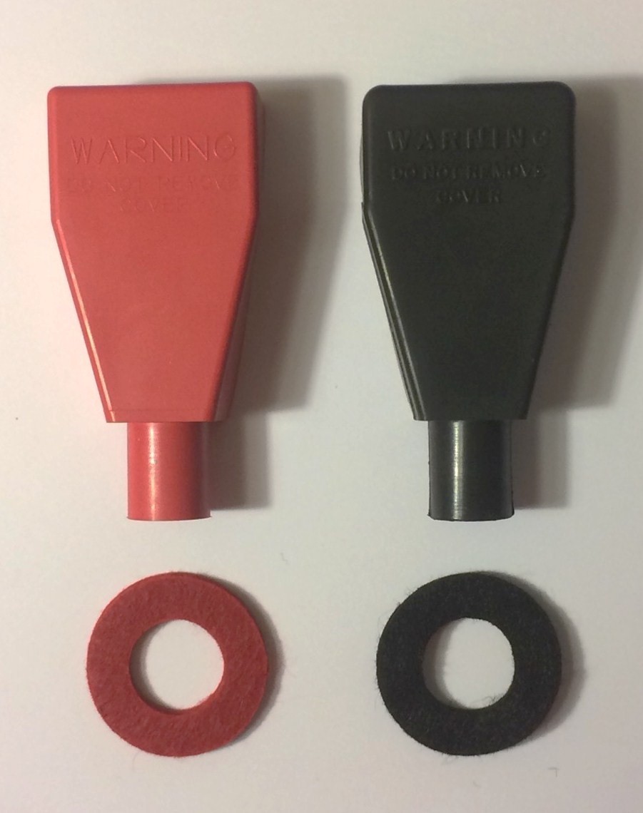 2 TOP POST BATTERY TERMINAL COVER POSITIVE & NEGATIVE 1-2 GAUGE W ...