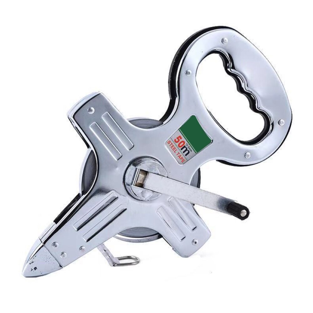 30/50/100m Handheld Stainless Steel Frame Ruler Tape Measure Measuring ...