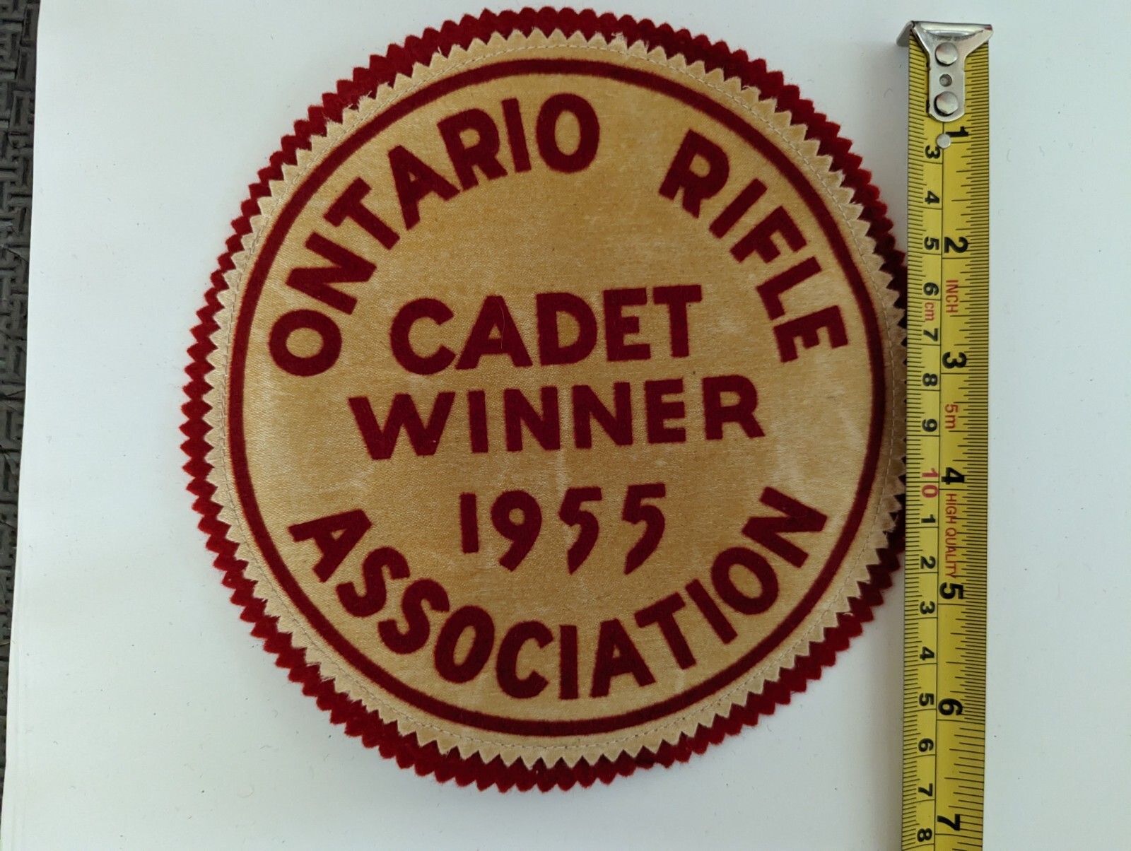 Vintage Sew On Patch Ontario Rifle Association Cadet Winner 1955 | eBay