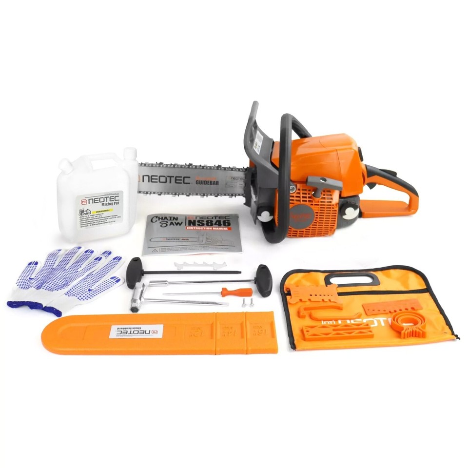 45.4cc Gas Top Handle Chainsaw with 16'' Bar Chain 2-Stroke Engine Cut ...