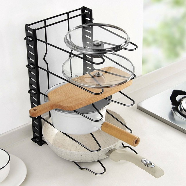 8 Tier Kitchen Pan Stand Saucepan Pot Rack Holder Chrome by Home ...