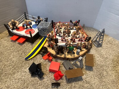 WWE WWF Mattel Rumblers Action Figures Lot Ring &20 wrestlers Cena ...