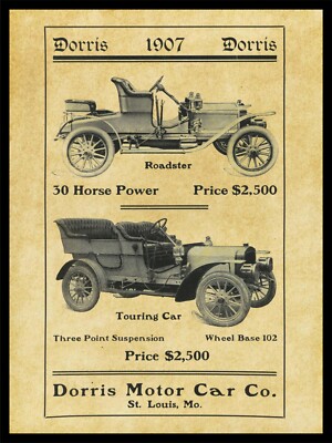 1907 Dorris Motor Car NEW Metal Sign: Roadster & Touring - St. Louis ...