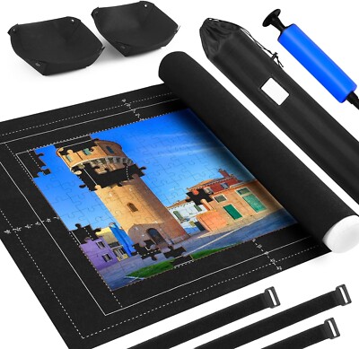 Jigsaw Puzzle Mat Roll Up Fits 2000 Pieces Felt Large Pad Storage Bag ...