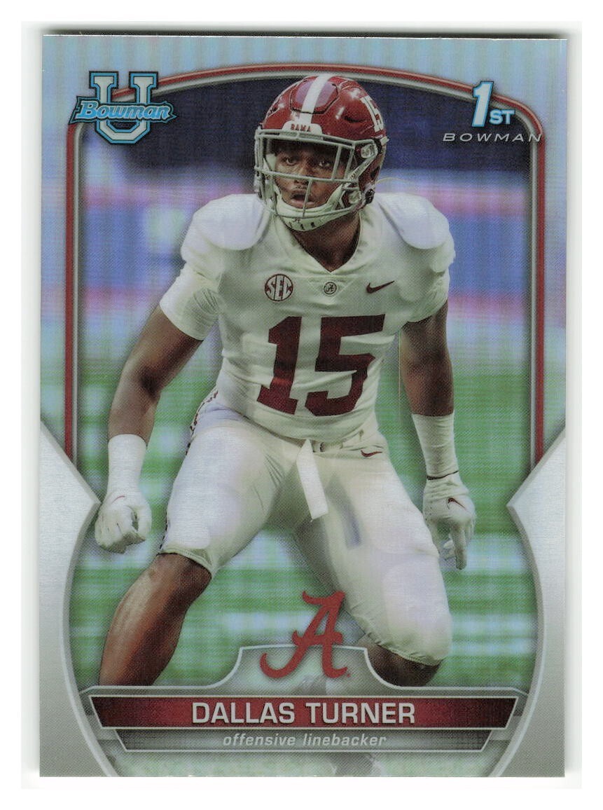 Dallas Turner 2022 Bowman Chrome University 1st First REF Rookie SP #6 ...