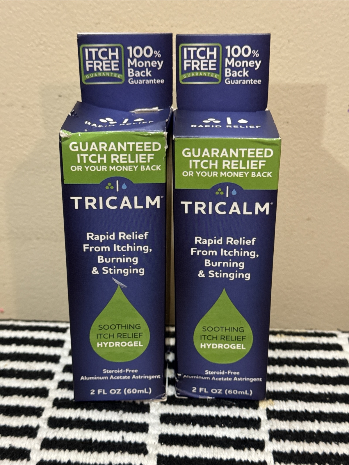 Lot Of 2 - TriCalm Soothing Itch Relief Hydrogel Rapid Relief Steroid ...