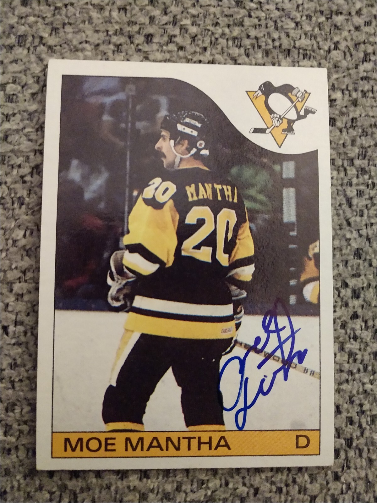 Moe Mantha Pittsburgh Penguins autographed hockey card 1985-86 OPC #125 ...